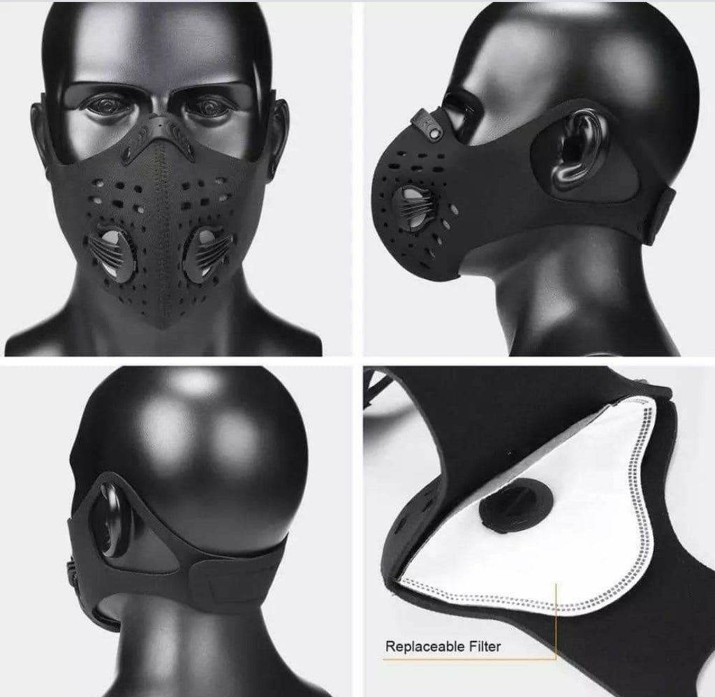 Black - N95 Face mask (Unisex) - Adult Size Face mask neoprene ...